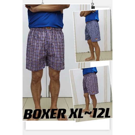 XL~12XL Big Size Men Boxer 100%cotton ada lubang Seluar Dalam Lelaki ...