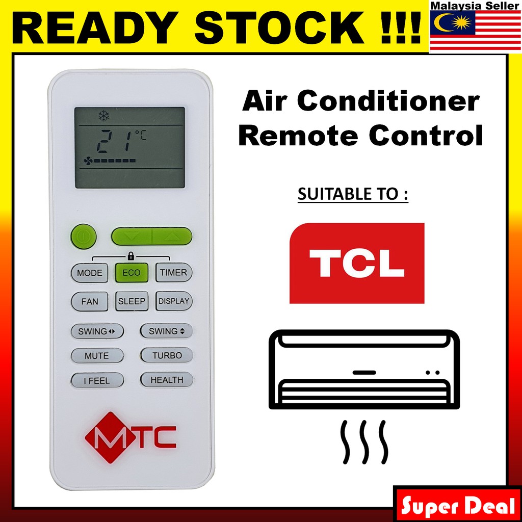 TCL Air Cond Aircon Aircond Air Conditioner Remote Control Replacement ...
