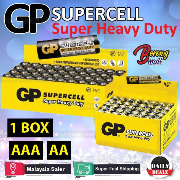 GP SUPERCELL Super Heavy Duty AA / AAA 1.5V Battery Batteries 1 BOX ...
