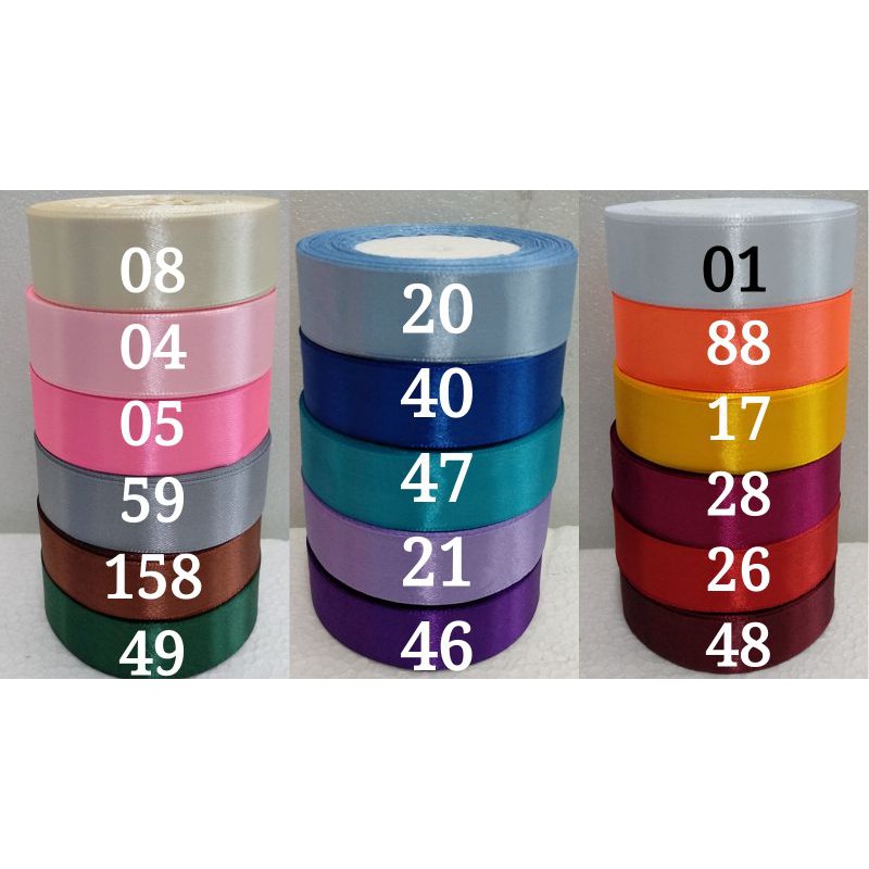 [2.5cm Ribbon] 25yd /ROLL 2.50cm (1') SATIN RIBBON / REBEN / RIBBON ...
