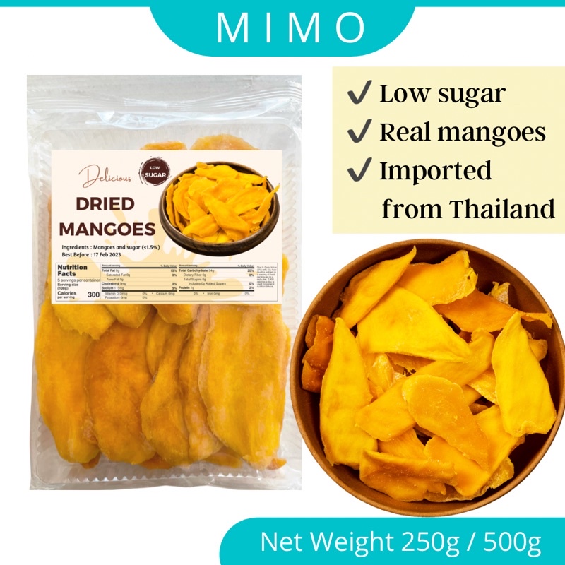 Thai Dried Mango 500g Mangoes Dehydrated Ready to Eat Low Less Sugar ...
