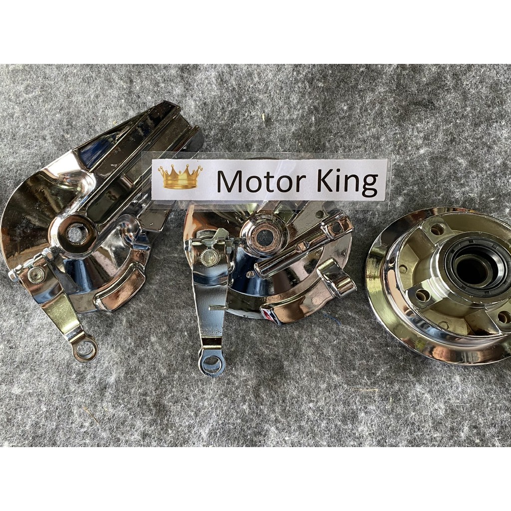 COMBO: Hub Sprocket + Front & Rear Hub Brake CHROME Honda Ex5 Dream ...
