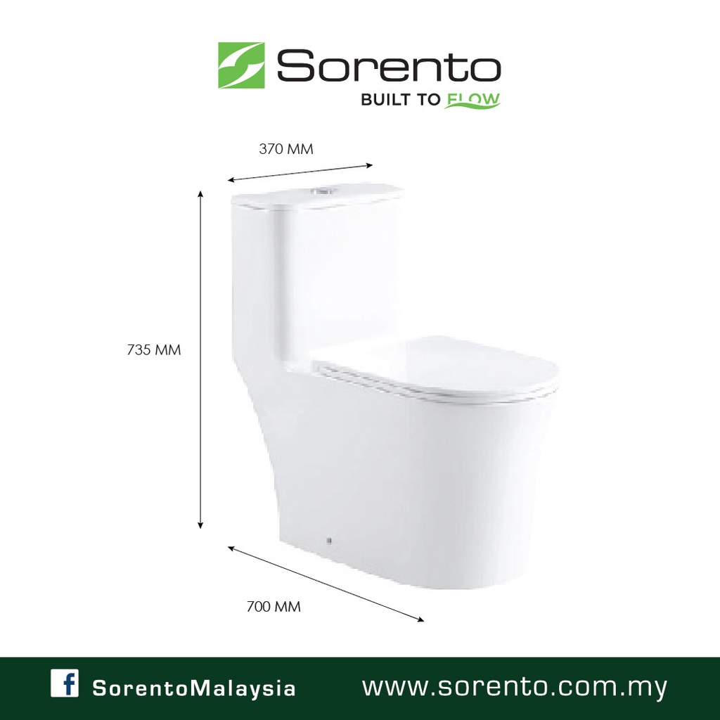 Sorento SRTWC8152-RL One Piece Design WC Ceramic Water Closet jamban ...
