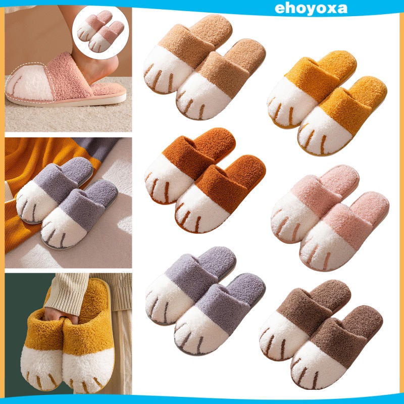 [ehoyoxaMY] Soft Cartoon Slippers Women Men Winter Garden Shoes Warm ...