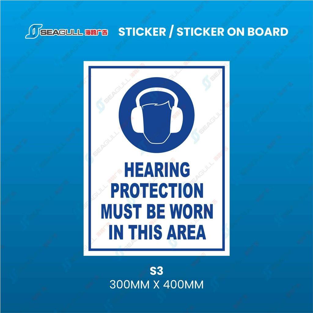 Hearing Protection Zone Zon Perlindungan Pendengaran Warning Sign ...