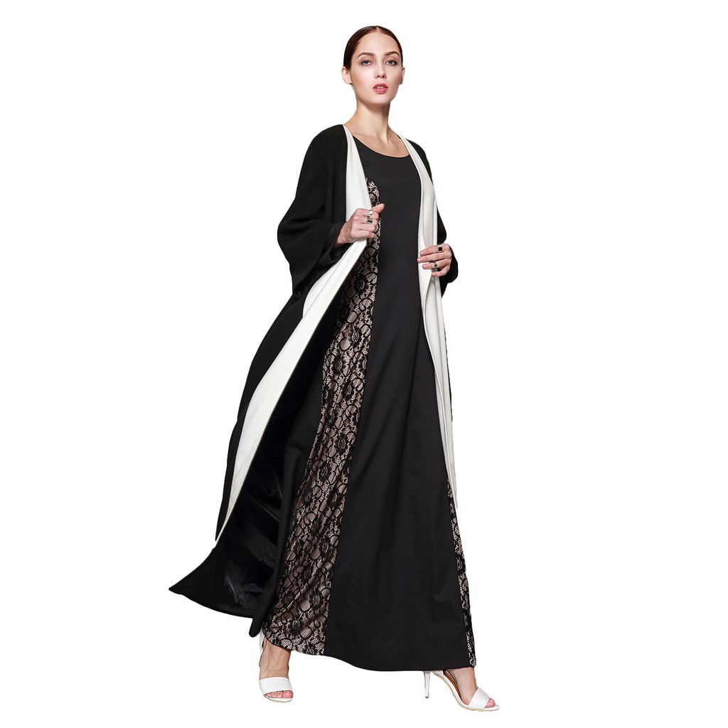 Arab folk black and white stitching robes dress Middle East Malaysia ...
