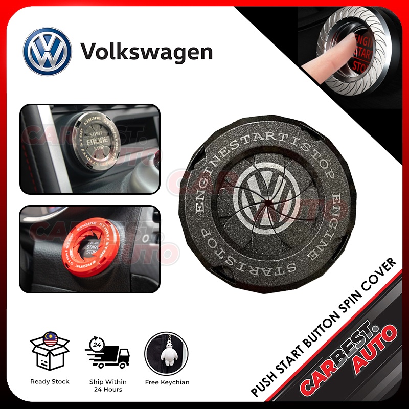 VOLKWAGEN Car Engine Push Start Stop Button Switch Spin Gear Cover ...