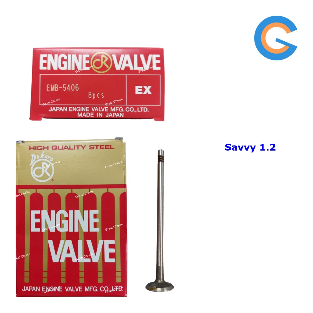 Engine Valve EX Savvy 8pcs DOKURO Japan PROTON 7701473004 EMB-5406 ...