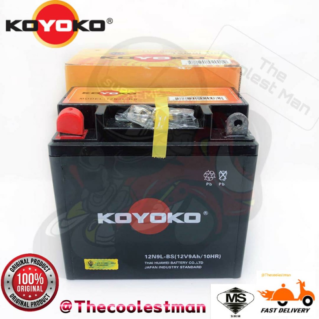 🔥💯%ORIGINAL ️ 12N9L-BS 12N9 Koyoko Sealed Battery Honda Hawk Scrambler ...