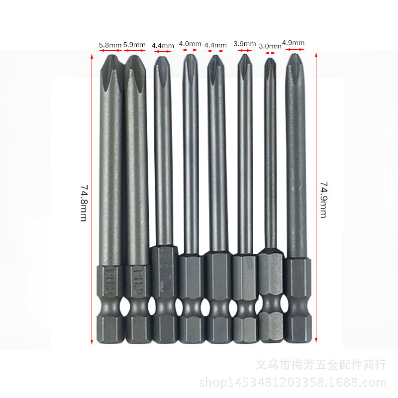 Mata Pemutar Skru 8Pcs 75mm Long Magnetic Hex Cross Head Screwdriver ...