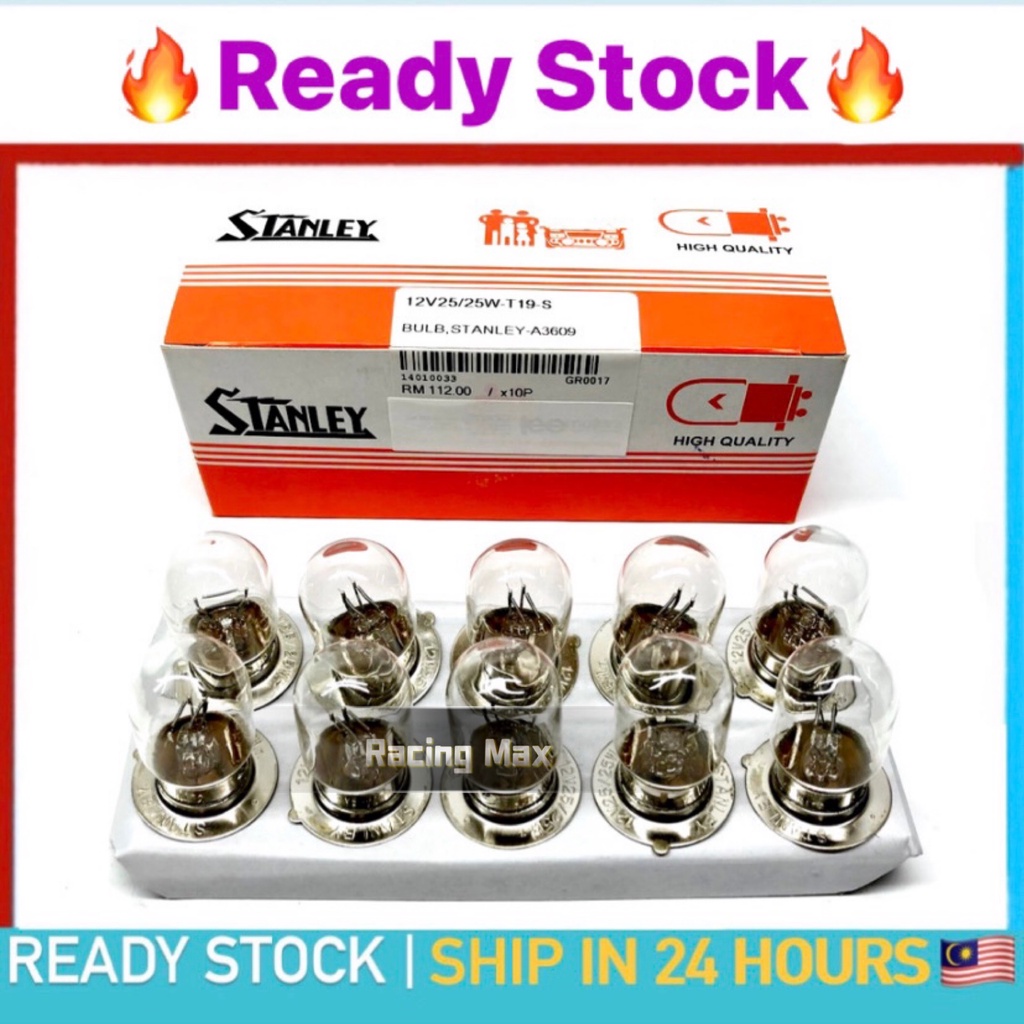 (100% ORIGINAL STANLEY) T19 MENTOL LAMPU DEPAN Head Lamp Bulb YAMAHA Y100 Y110 Y125Z EX5 DREAM ...