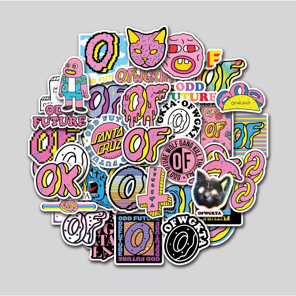Sticker PACK ODD FUTURE OFWGKTA | Laptop TUMBLER Sticker | Helmet ...