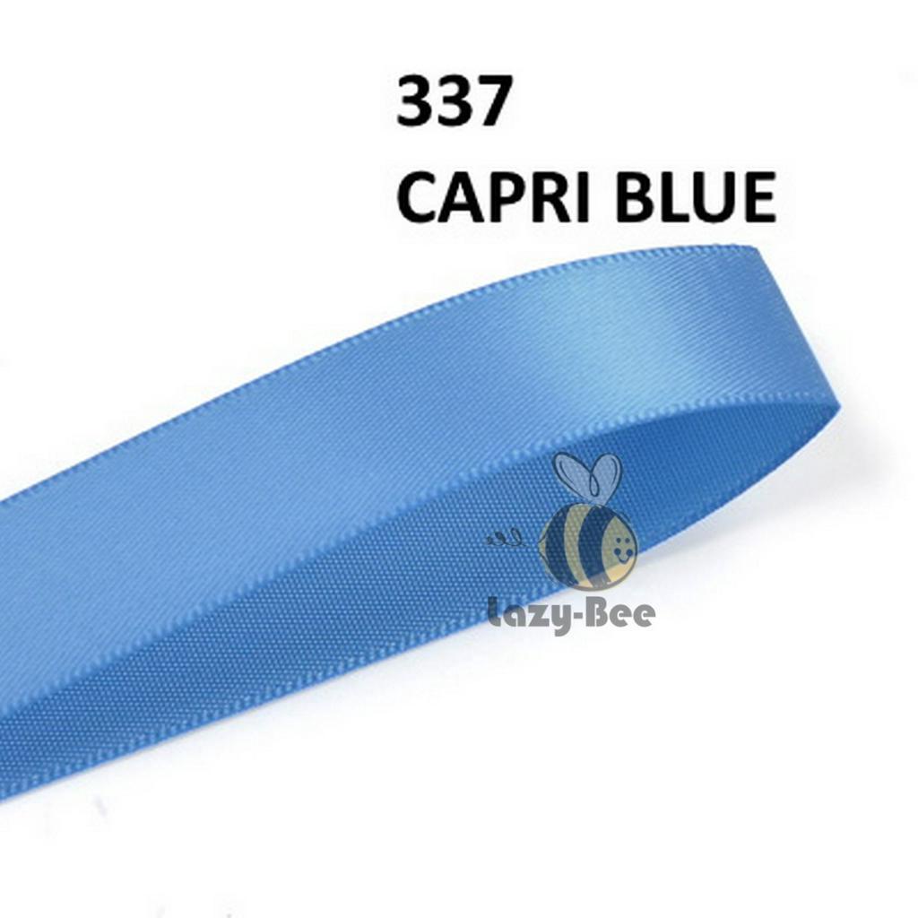 BLUE BIRU 2.5cm 3.8cm 5cm Premium Double Face Satin Ribbon Craft ...