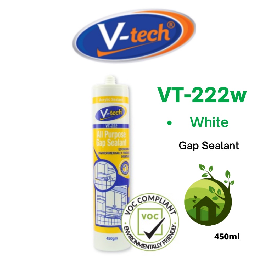 V-Tech VT-222 All PURPOSE GAP SEALANT 222 White 450gram Silicone ...