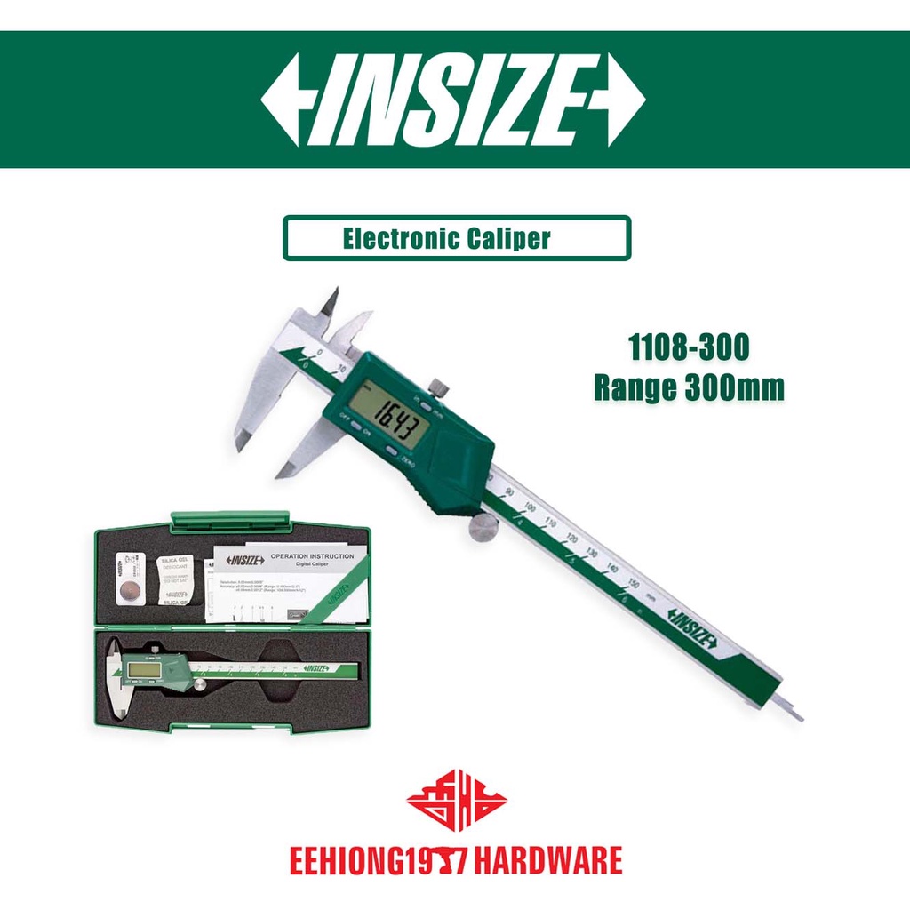 INSIZE 1108-300 Electronic Digital Caliper 300mm 12" Pembaris Digital ...