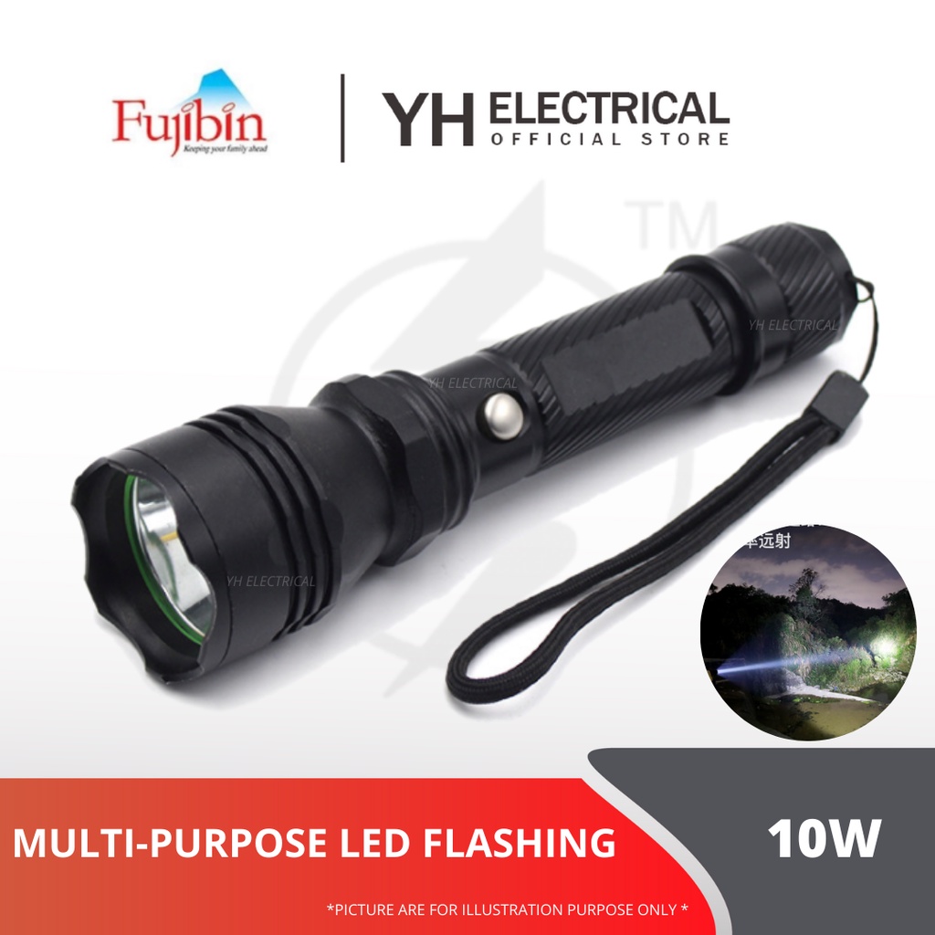 FUJIBIN 10W LED Rechargeable Torch Light /Aluminum Flashing FB-138 ...