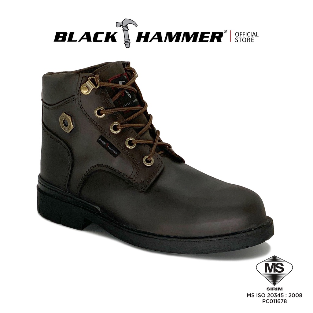 Black Hammer Men 4000 Series Mid Cut with Shoelace Safety Shoes BH4660 ...