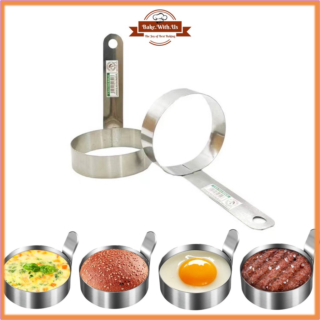 Stainless Steel Fried Egg Ring with Handle Egg Bunjo Egg Moulds Molds ...