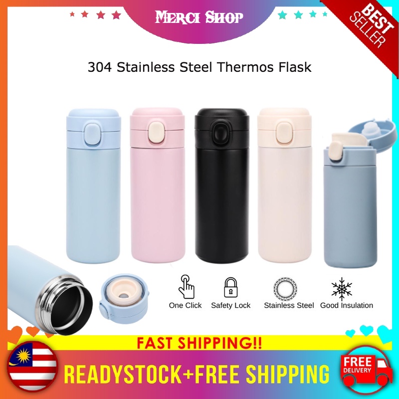 MS 420ml Stainless Steel Insulated Cup Thermos Mug Thermal Water Bottle Thermo Flask Travel ...