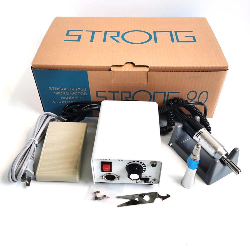Dental Lab 35K 35000 RPM Strong 90 Micromotor & Foot Pedal Switch Nail ...