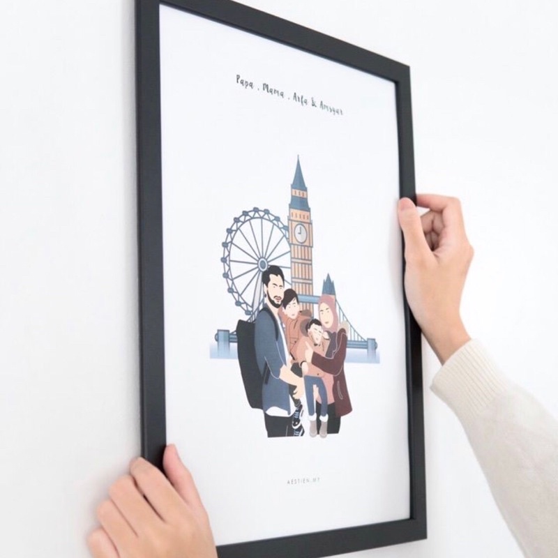 A3 size Personalised Illustration Frame | Shopee Malaysia