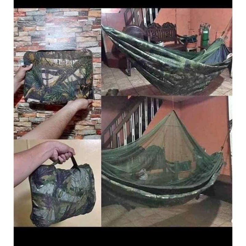 (Makapal) Military duyan with mosquito net Hammock net Military Hammock ...