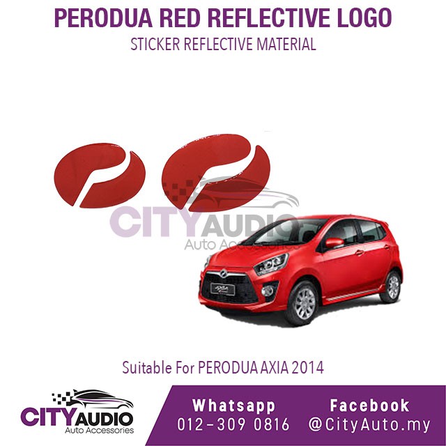 PERODUA AXIA 2014 Red Reflective LOGO | Shopee Malaysia