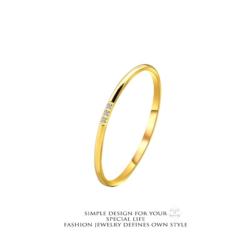 Gold Stainless Ring Fashion Diamond Ring For Women Minimalist Stainless ...