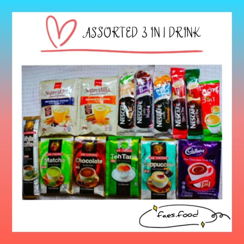 🔥[Per Sachet] Minuman 3 in 1 Drink Instant Milo / Tea / Coffee 3 in 1 ...