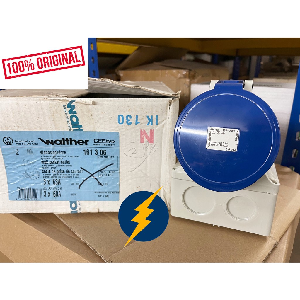Walther 161306 63A 2P+E 230V Wall Mounted Socket IP44 | Shopee Malaysia