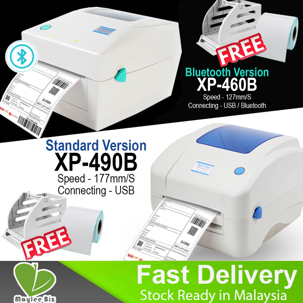XPrinter XP-490B / 460B Thermal Printer Shipment Waybill & Barcode Label Sticker Ecommerce ...