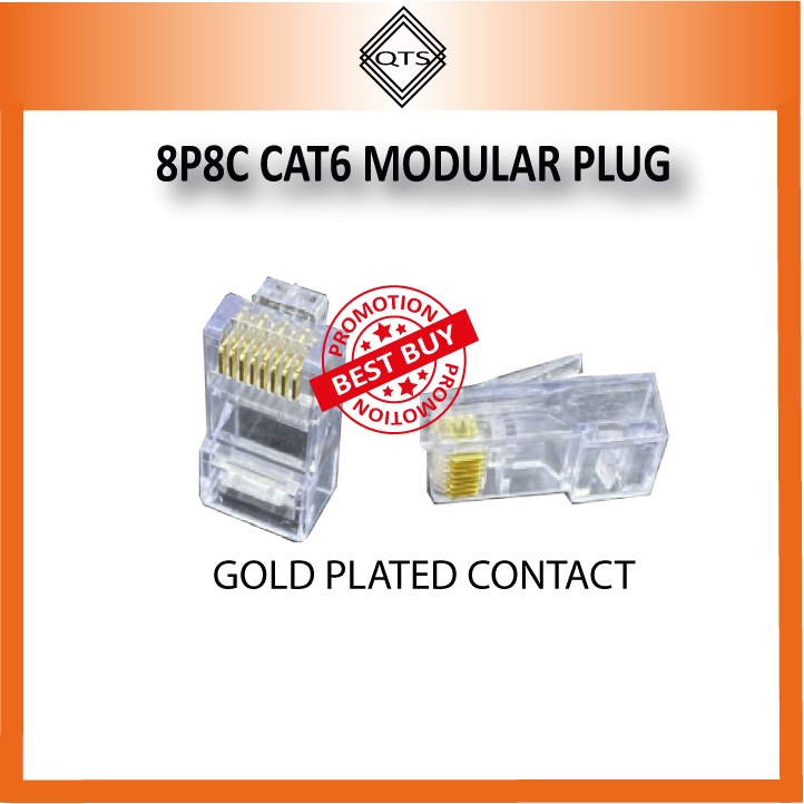 CAT6 Gold Plated UTP 8P8C Modular Plug Crystal Head Graded Quality High ...
