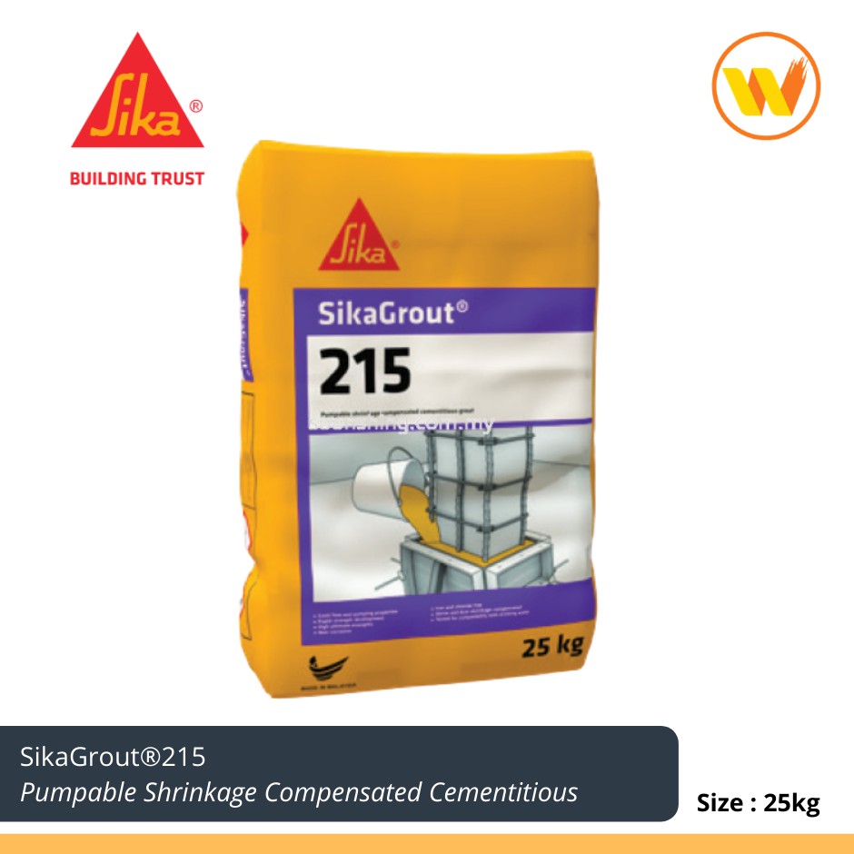 25KG SIKA SikaGrout® 215 - PUMPABLE SHRINKAGE COMPENSATED CEMENTITIOUS GROUT | Shopee Malaysia