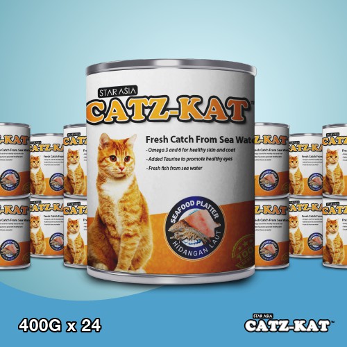 400g x 24 CATZ-KAT Seafood Platter Flavour Cat Food | Shopee Malaysia
