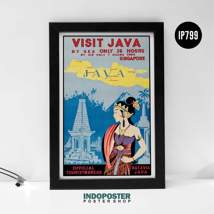 Vintage Retro Poster Old School Advertising Visit Java Advertisement ...