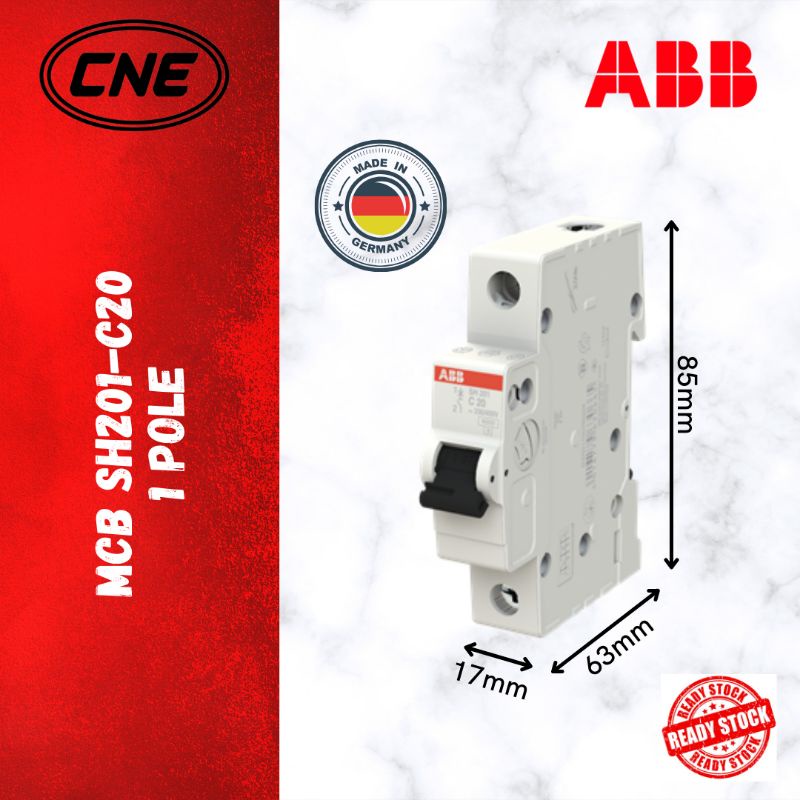 ‼️🔥CLEAR STOCK🔥‼️ ABB SH201-C16/C6 1 Pole MCB Miniature Circuit Breaker 6kA | Shopee Malaysia