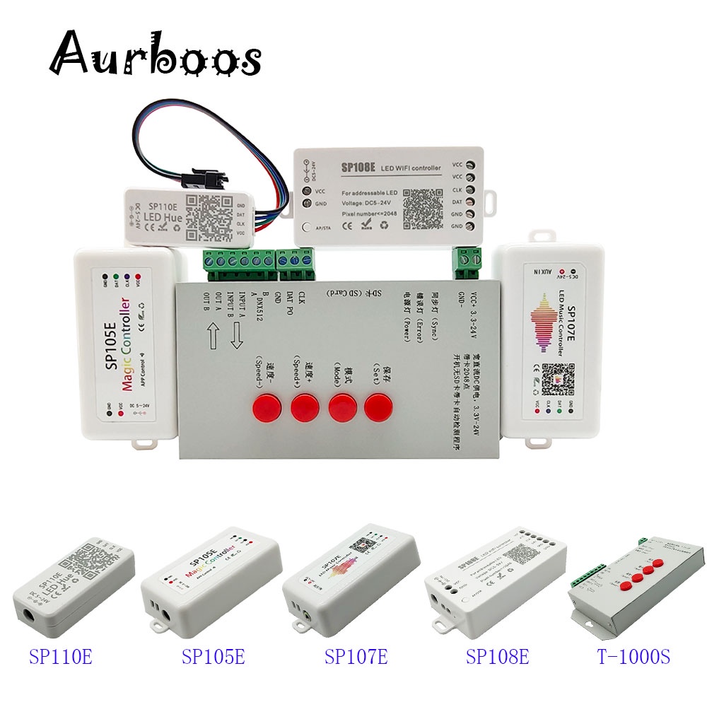 WS2811 WS2812B Pixel LED Strip Controller WS2812 WIFI/Bluetooth Music APP Controller SP105E ...