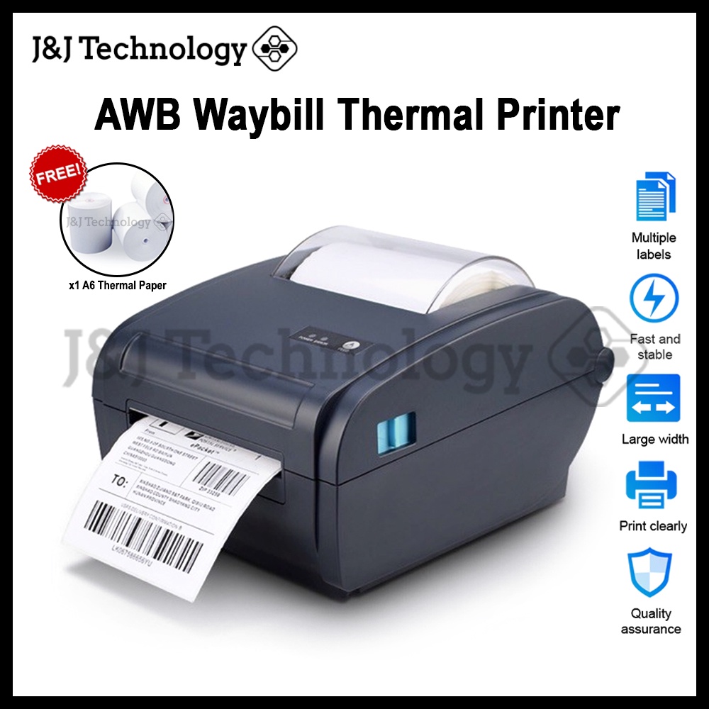 JNJ Technology A6 AWB Waybill Printer Thermal PDF Sticker Barcode QR ...