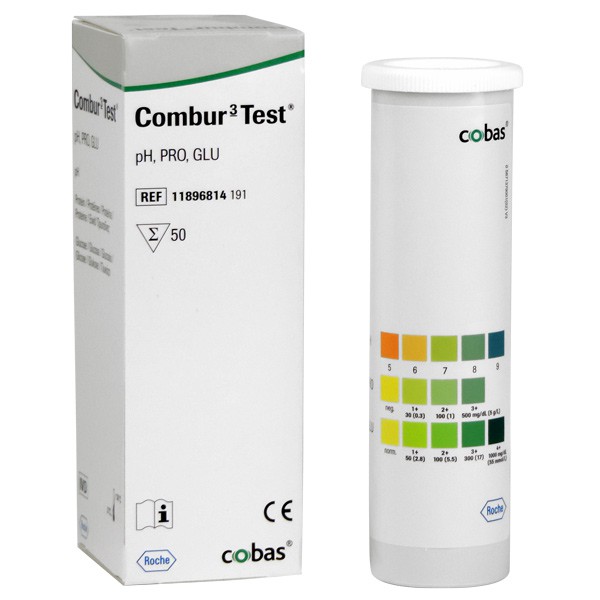 Roche Combur 3 Test 50's (pH, Protein & Glucose) [Expired: 08/2022 ...