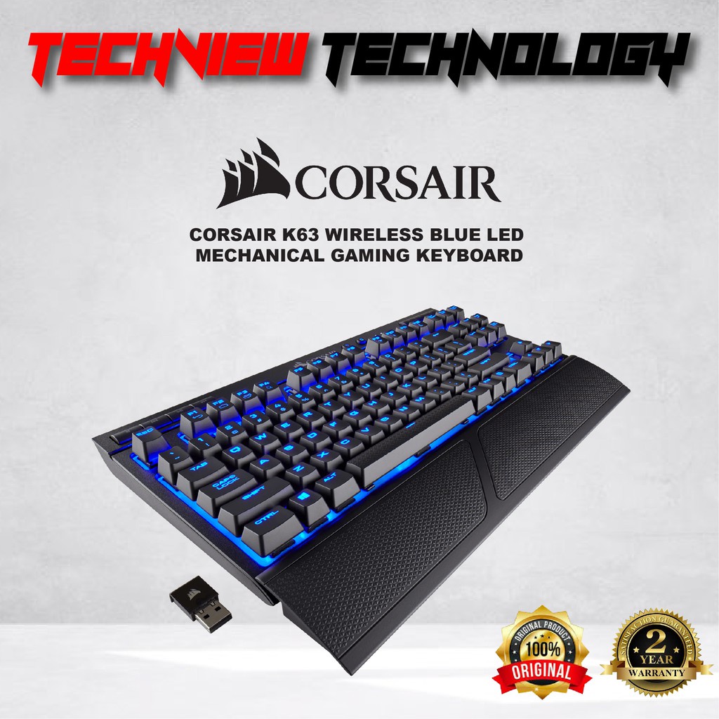 CORSAIR K63 WIRELESS BLUE LED CHERRY MX RED MECHANICAL GAMING KEYBOARD | Shopee Malaysia