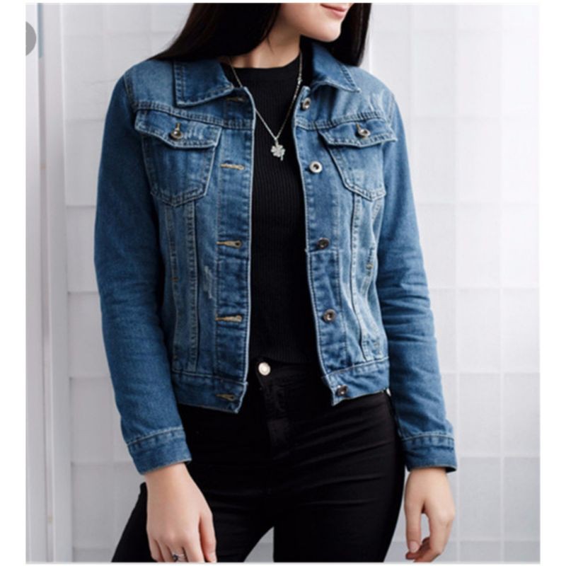 💢ladies denim jacket💢 | Shopee Malaysia