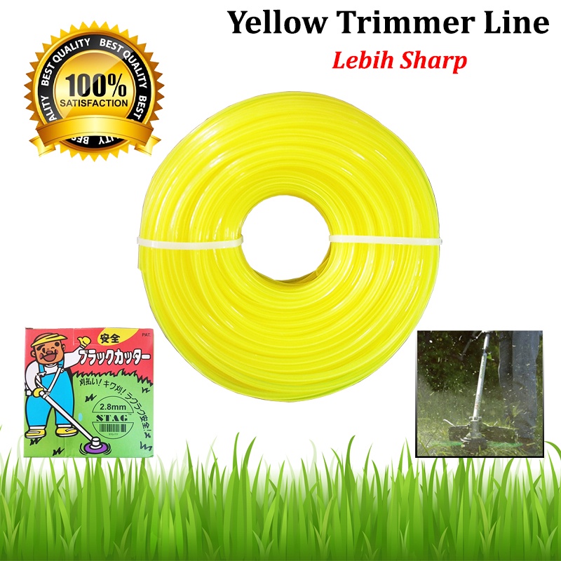 YY DiY STAG Grass Cutter Nylon Trimmer Line String Yellow / Trim Roll/ Tali Potong Rumput ...