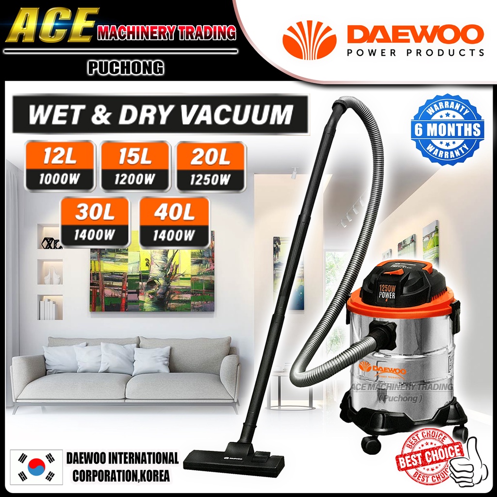 DAEWOO 12L & 15L & 20L & 30L & 40L Vacuum Cleaner | Wet & Dry Vacuum ...