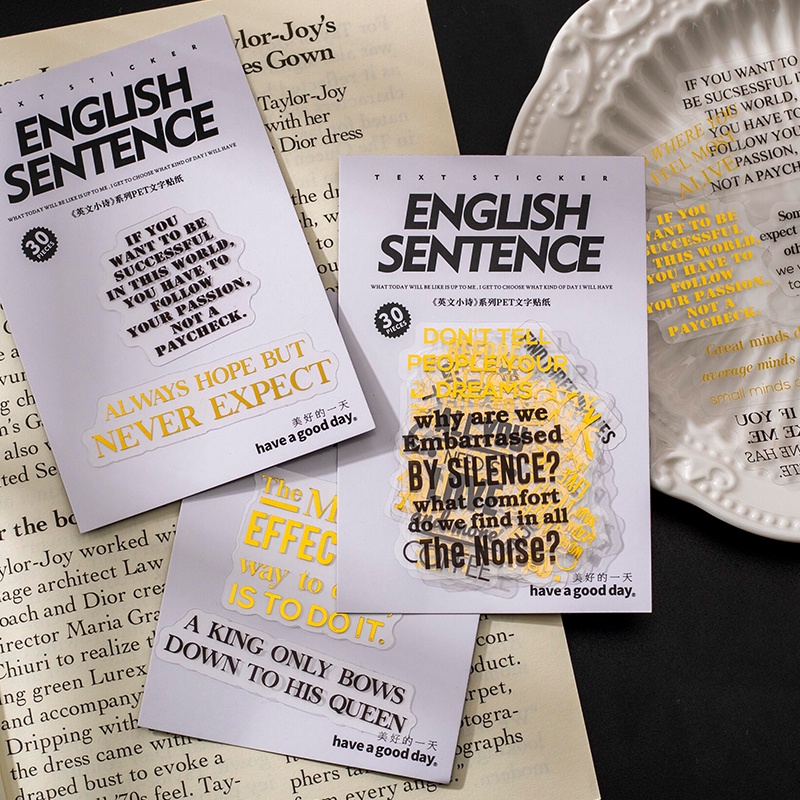Midoo 30pcs/pack Life Quotes English Sentence Stickers Aesthetic ...