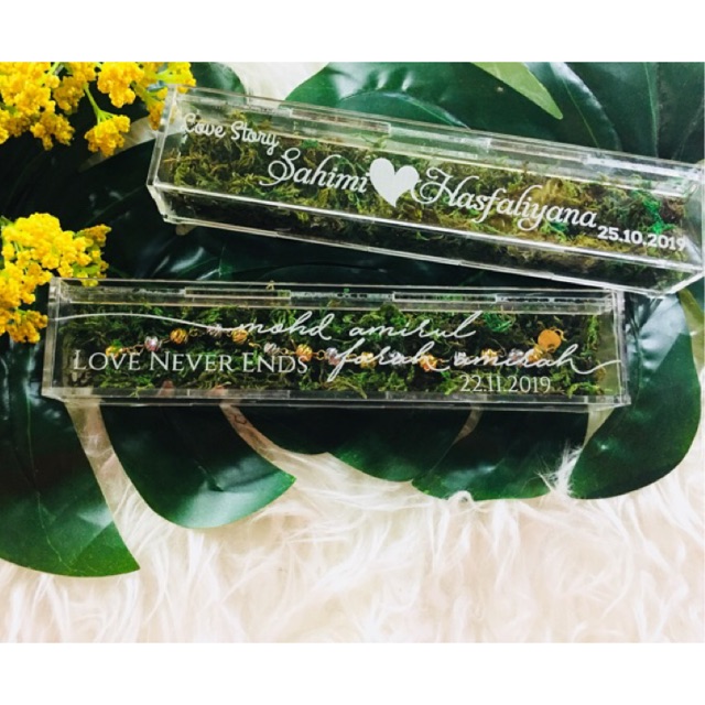 custom Box kotak gelang hantaran wedding laser cut engrave acrylic ...
