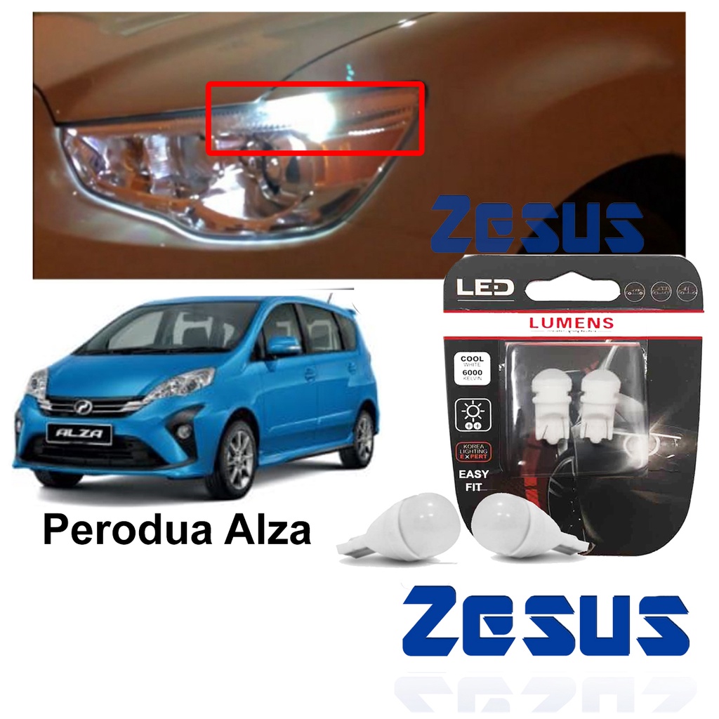Perodua Alza 2PC LED Bulb T10/W5W 6000K White LED for Side Door Light ...