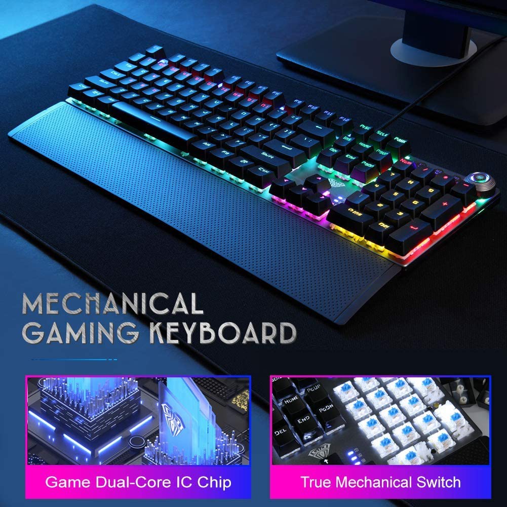 [Ready Stock] AULA F2088 Real Mechanical Keyboard Gaming with Double ...