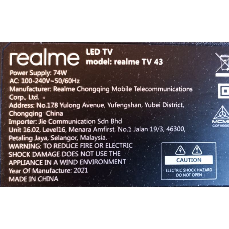 Realme Smart TV LED 43 Inci | Shopee Malaysia
