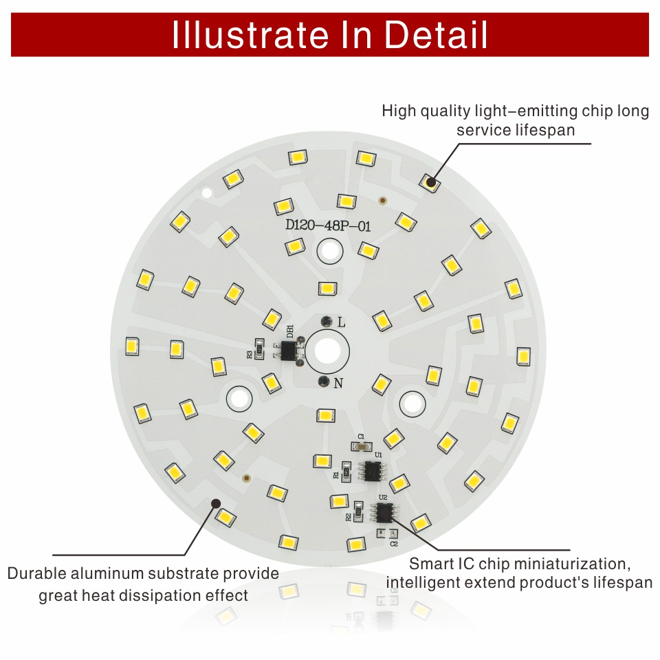 Got Liang LED Downlight Chip 3W 5W 7W 9W 12W 15W 18W Round Light Chip AC 220V-240V 2835SMD Lamp ...