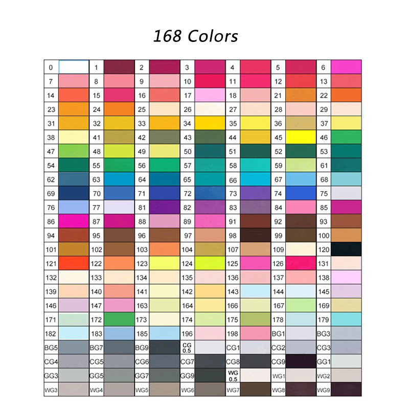 Touch Marker Color Charts Color Names Chart, Color Chart,, 56% OFF